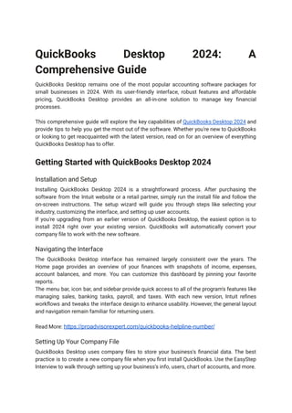 QuickBooks Desktop 2024: A Comprehensive Guide | PDF