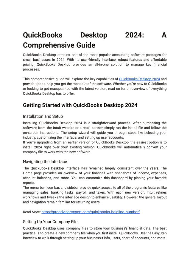 QuickBooks Desktop 2024: A Comprehensive Guide | PDF | Computing | Technology & Computing