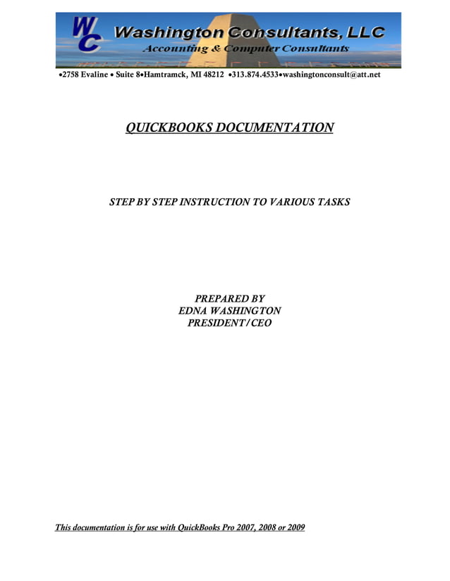 Quickbooks Documentation | PDF