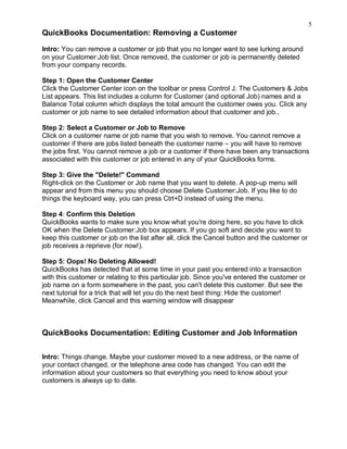 Quickbooks Documentation | PDF