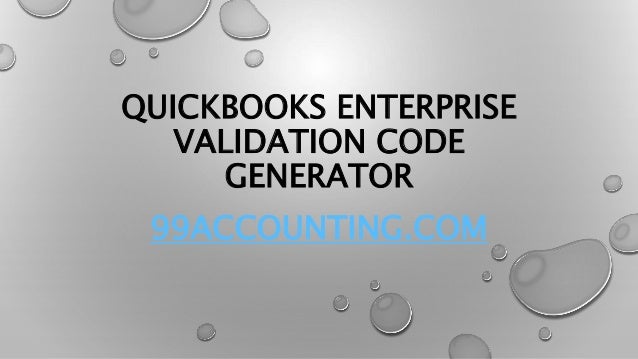 Quickbooks enterprise validation code generator