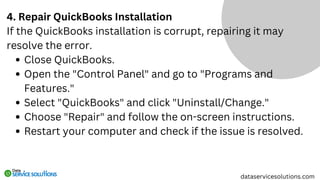 QuickBooks Error 40001 Causes and Solutions | PDF
