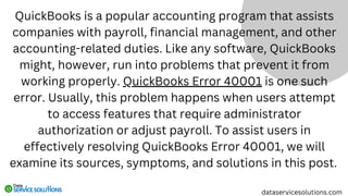 QuickBooks Error 40001 Causes and Solutions | PPT