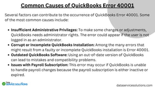 QuickBooks Error 40001 Causes and Solutions | PDF