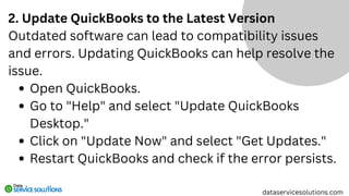 QuickBooks Error 40001 Causes and Solutions | PDF