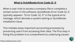 QuickBooks Error Code 12, 0 Comprehensive Troubleshooting Guide | PPT