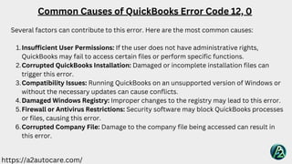QuickBooks Error Code 12, 0 Comprehensive Troubleshooting Guide | PPT