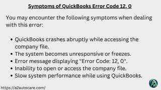 QuickBooks Error Code 12, 0 Comprehensive Troubleshooting Guide | PPT