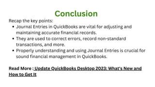 QuickBooks Journal Entry Made Easy: Tips and Tricks | PDF