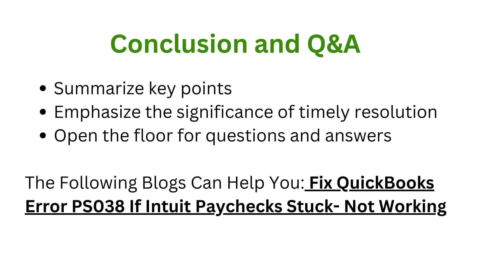 QuickBooks Payroll Support: PS060 Error Resolution | PDF