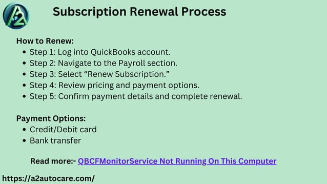 QuickBooks Payroll Subscription Reactivate | PPT
