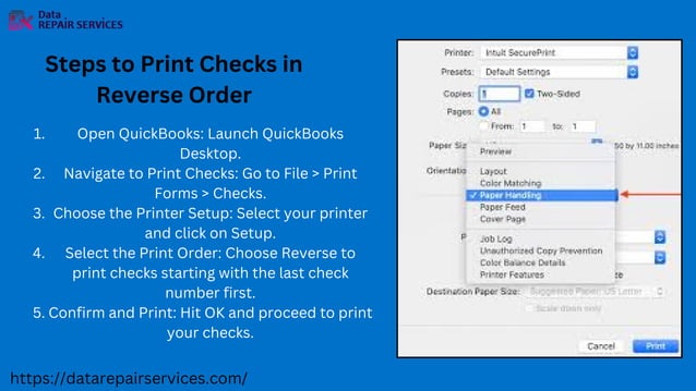 Optimizing QuickBooks: The Easy Way to Print Checks in Reverse Order | PDF