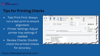 Optimizing QuickBooks: The Easy Way to Print Checks in Reverse Order | PDF