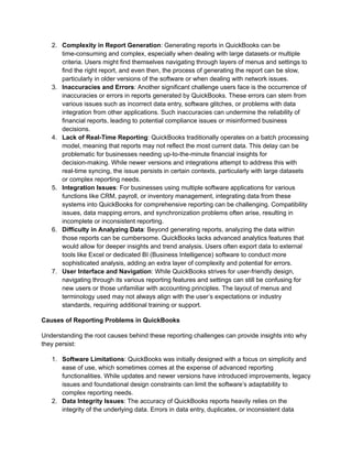 QuickBooks Reporting Problems........... | PDF