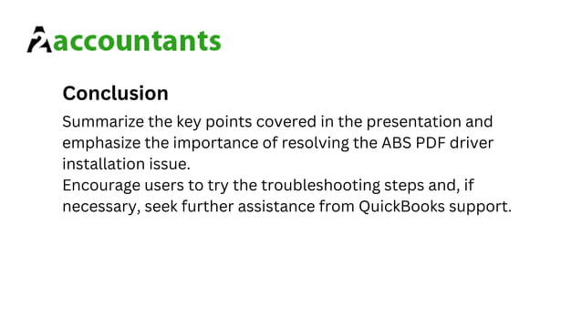 QuickBooks Stuck Installing ABS PDF Driver Issue | PPT