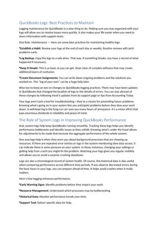 QuickBooks System Logs Explained in 2025 | PPT