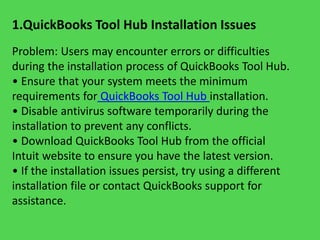 Issues & Errors Fix with QuickBooks Tool Hub | PPTX