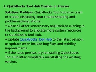 Issues & Errors Fix with QuickBooks Tool Hub | PPTX