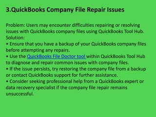 Issues & Errors Fix with QuickBooks Tool Hub | PPTX