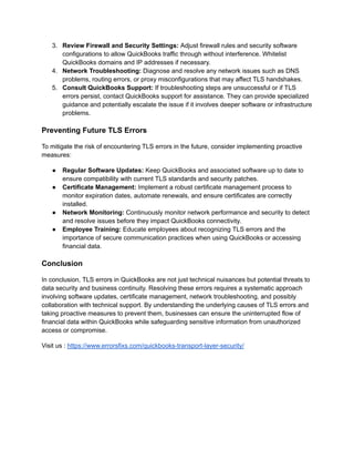 QuickBooks Transport Layer Security Error | PDF