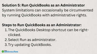 QuickBooks Update Failure: Fixing Error 1625 in Simple Steps | PDF