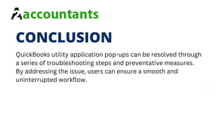 QuickBooks Utility Application Pop-ups Solutions and Steps.pdf