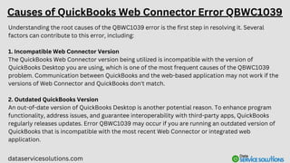 QuickBooks Web Connector Error QBWC1039 Causes and Solutions | PDF