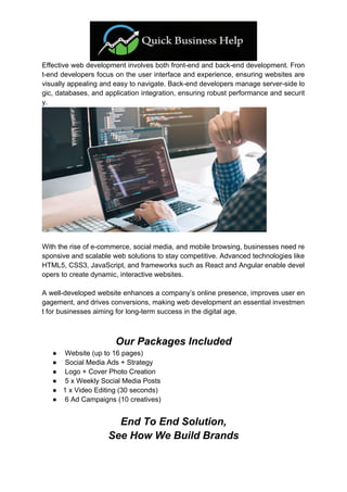 Quick Business help ultimate guide to our services | PDF