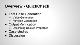 QuickCheck - Software Testing | PPT