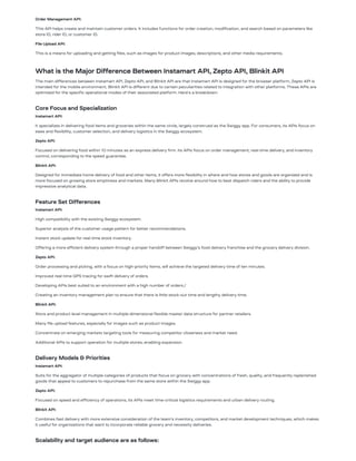 Quick Commerce Data APIs: Instamart API, Zepto API, Blinkit API | PDF