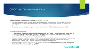 Quick Costs Qwocs, disapplication, fundamental dishonesty, set off and ...