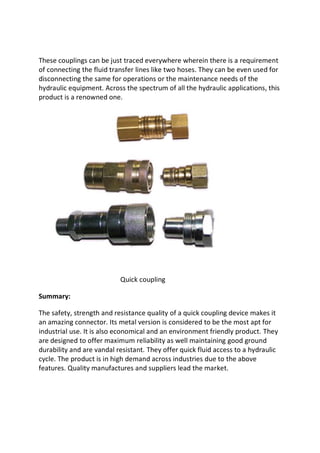 Quick coupling | PDF | Manufacturing Industry | Industries