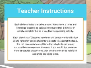 quick debate powerpoint para trabajar ingles | PPTX