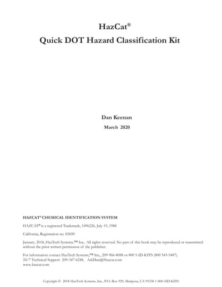 Quick dot hazard classification kit | PDF | Chemistry | Science