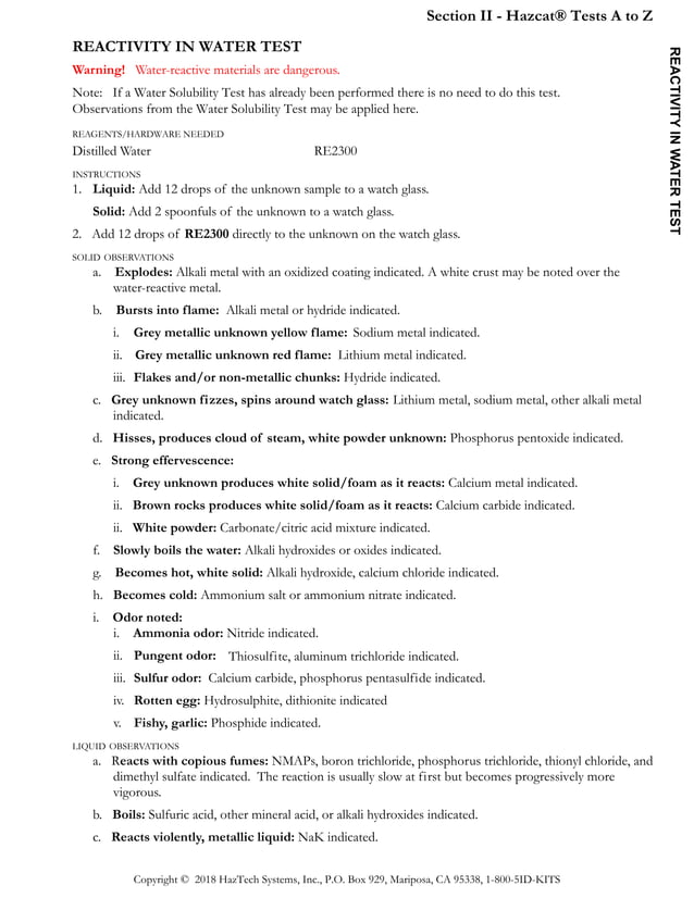 Quick dot hazard classification kit | PDF