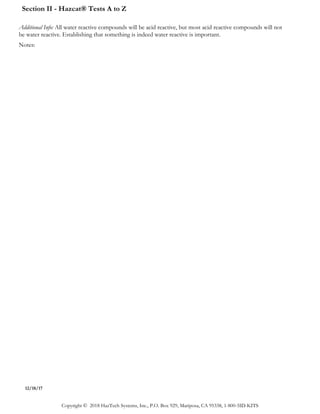 Quick dot hazard classification kit | PDF | Chemistry | Science