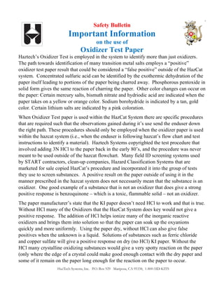 Quick dot hazard classification kit | PDF | Chemistry | Science