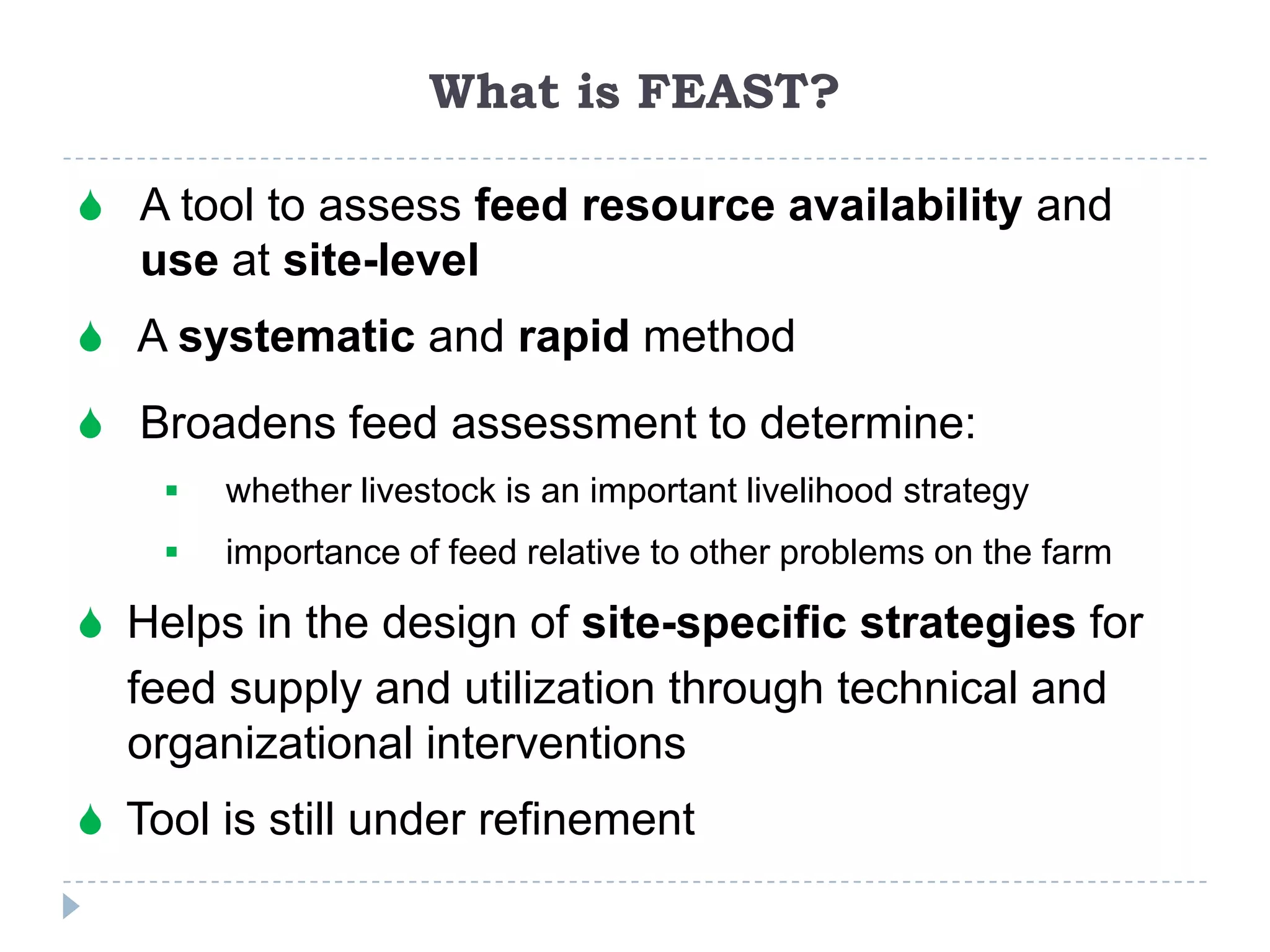 FEAST—The Feed Assessment Tool | PPTX