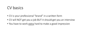 QuickFix: Oprimizing academic CV | PPT