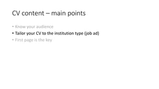 QuickFix: Oprimizing academic CV | PPT