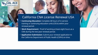 Quick Guide - CNA License Renewal in California, USA for Nurses.pptx