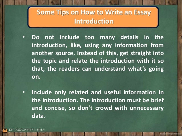 Some tips on how to write an essay introduction