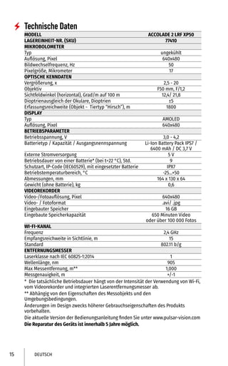 Quick guide | Pulsar Accolade 2 LRF | Optics Trade | PDF