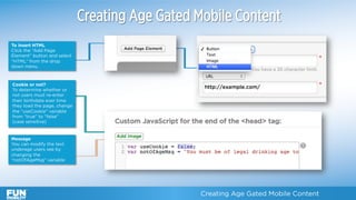 Quick Guide: Create Age Gated Mobile Content | PDF