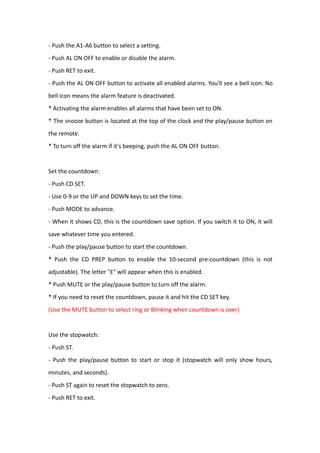 Quick guide for the countdown clock | PDF