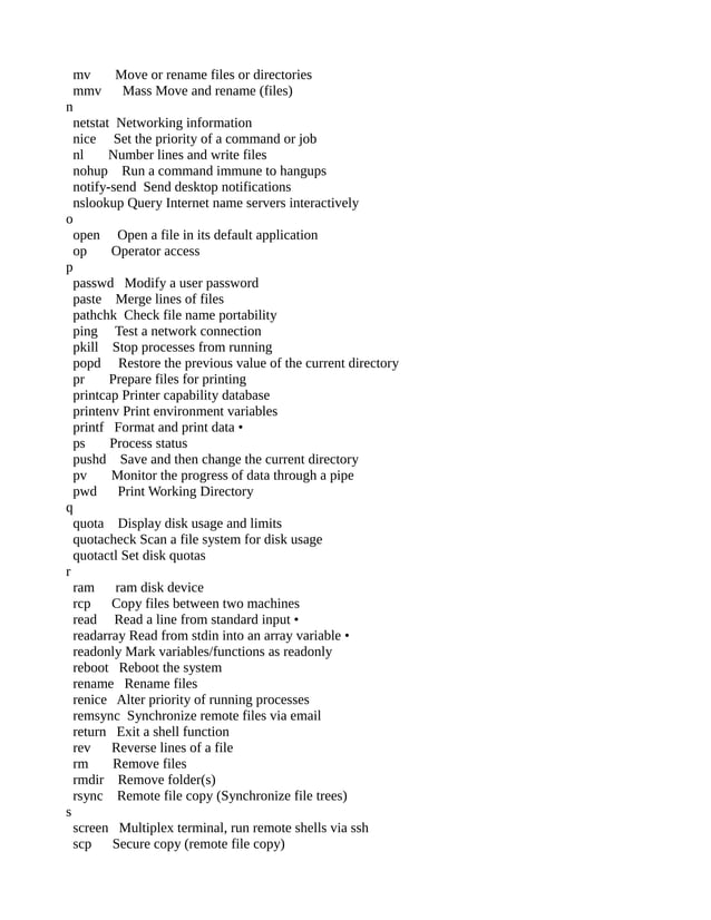 Quick guide of the most common linux commands | PDF | Free Download