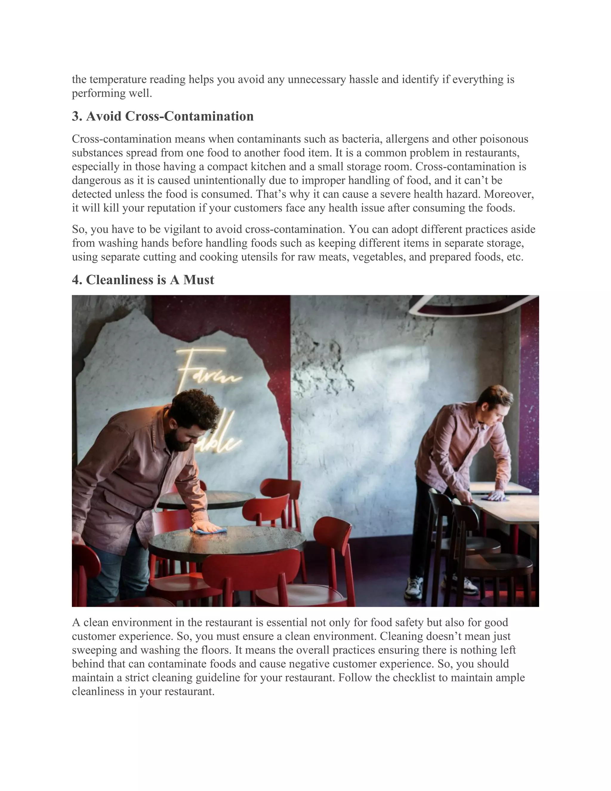 Quick guide to food hygiene and safety for restaurants | PDF