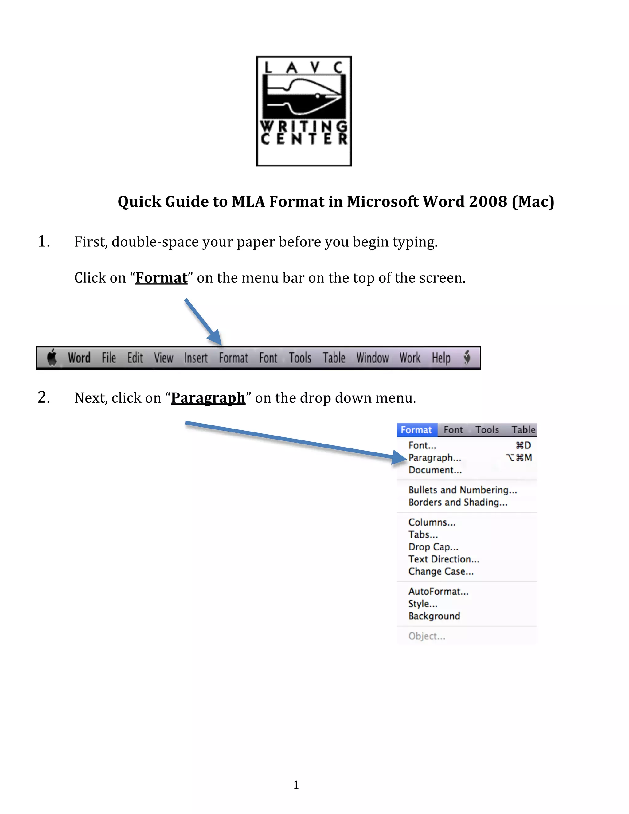 Quick guide to mla format mac 08 | PDF