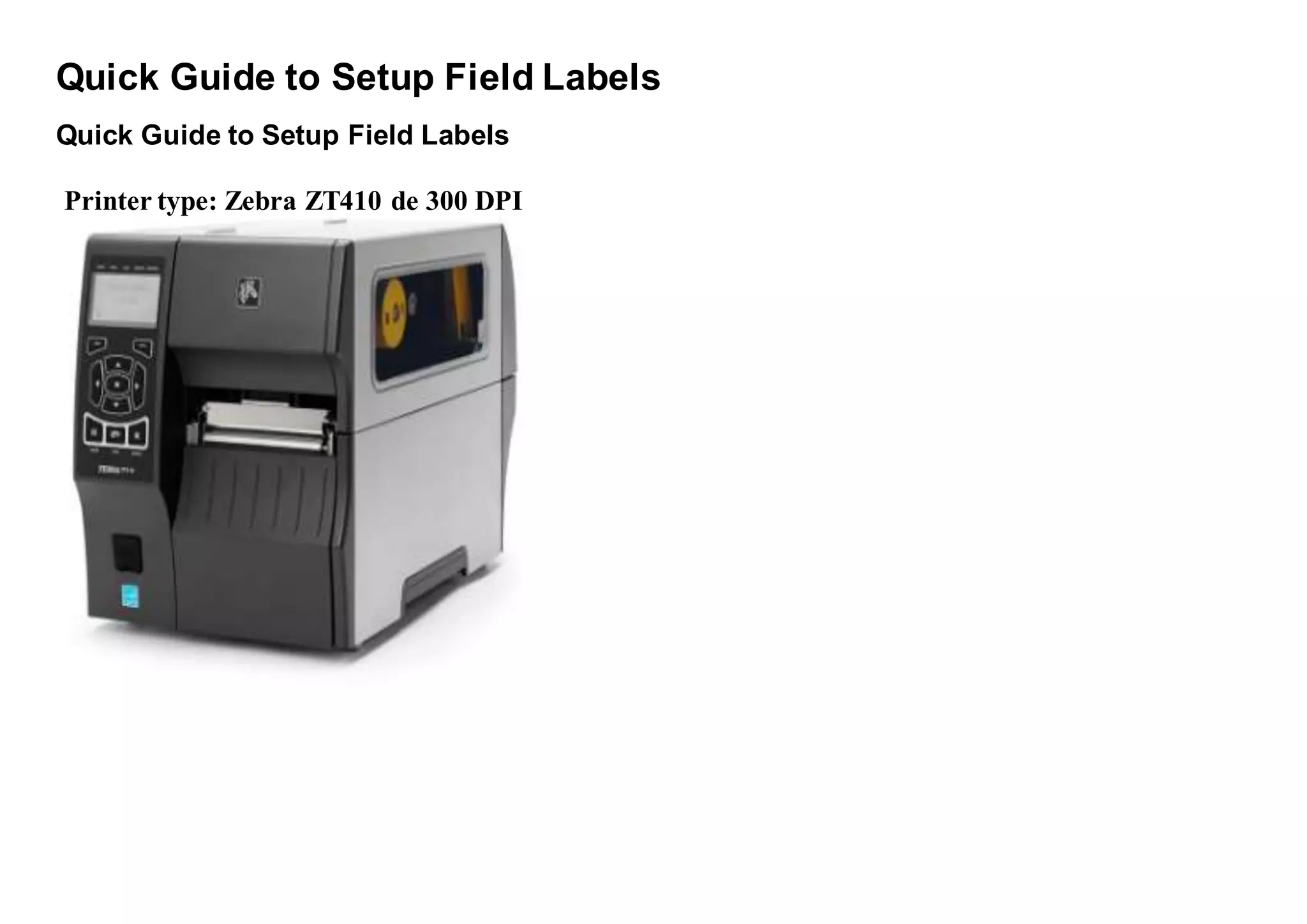 Quick guide to setup field barcode labels | PPT