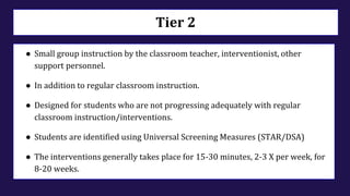 Quick guide to tiered interventions at the elementary school level ...